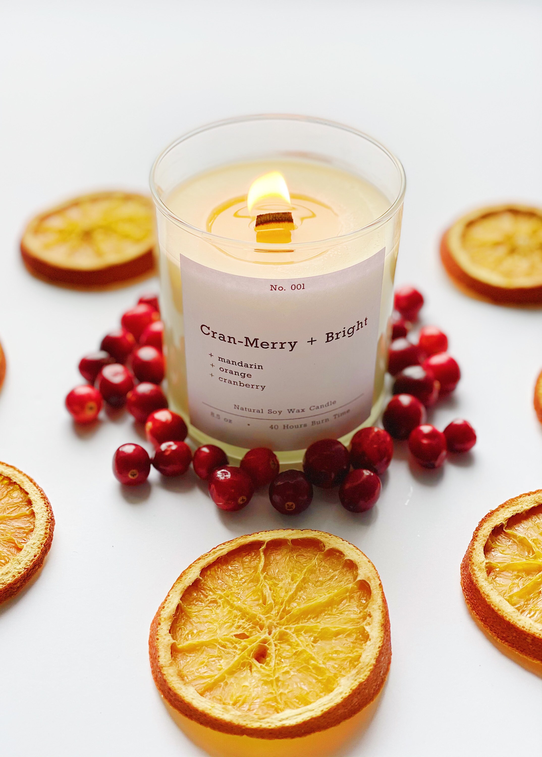 Cranberry Mandarin Candle Soy Wooden Wick Candle Holiday Candle - Etsy