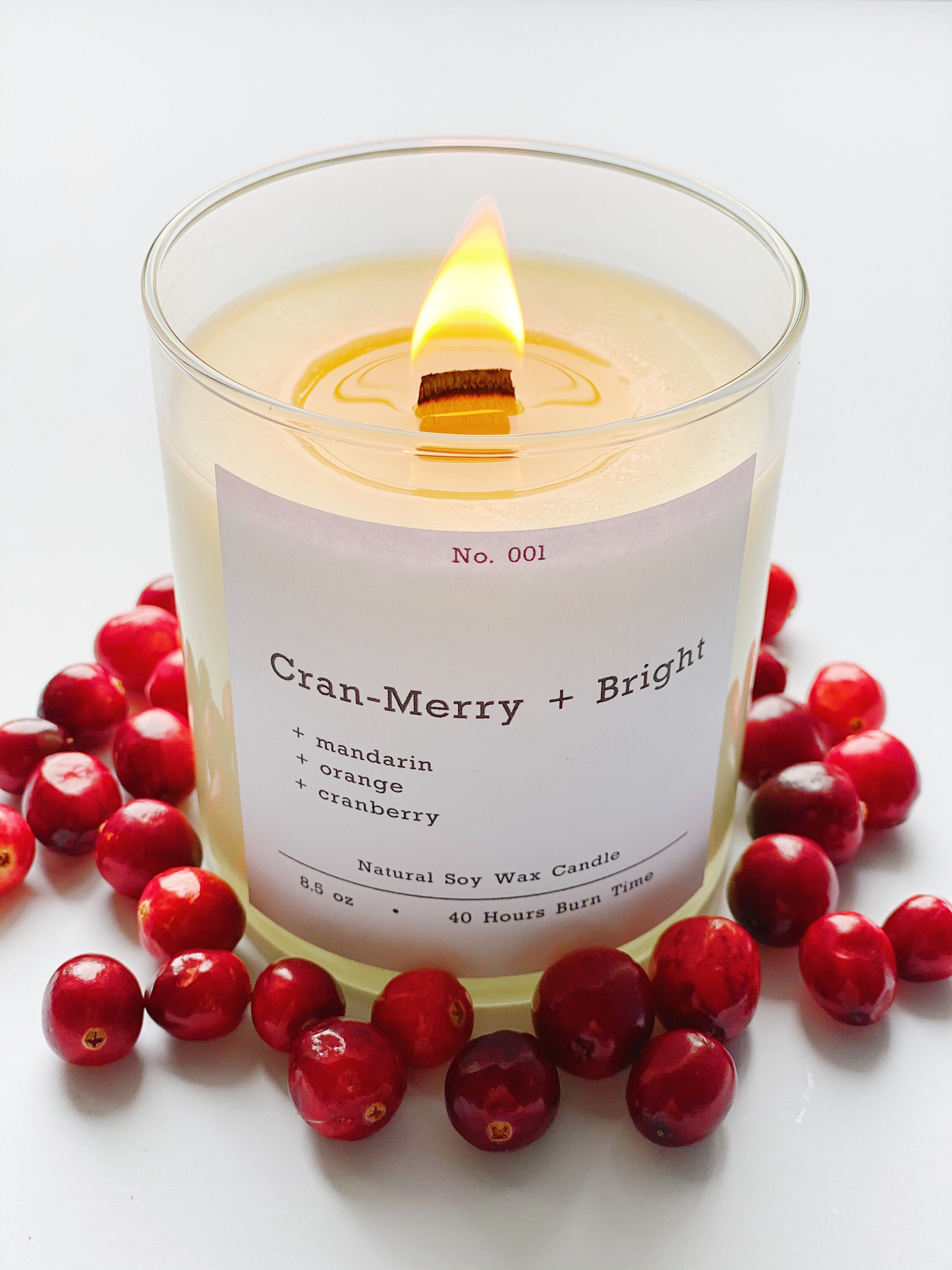 Cranberry Mandarin Candle Soy Wooden Wick Candle Holiday Candle - Etsy