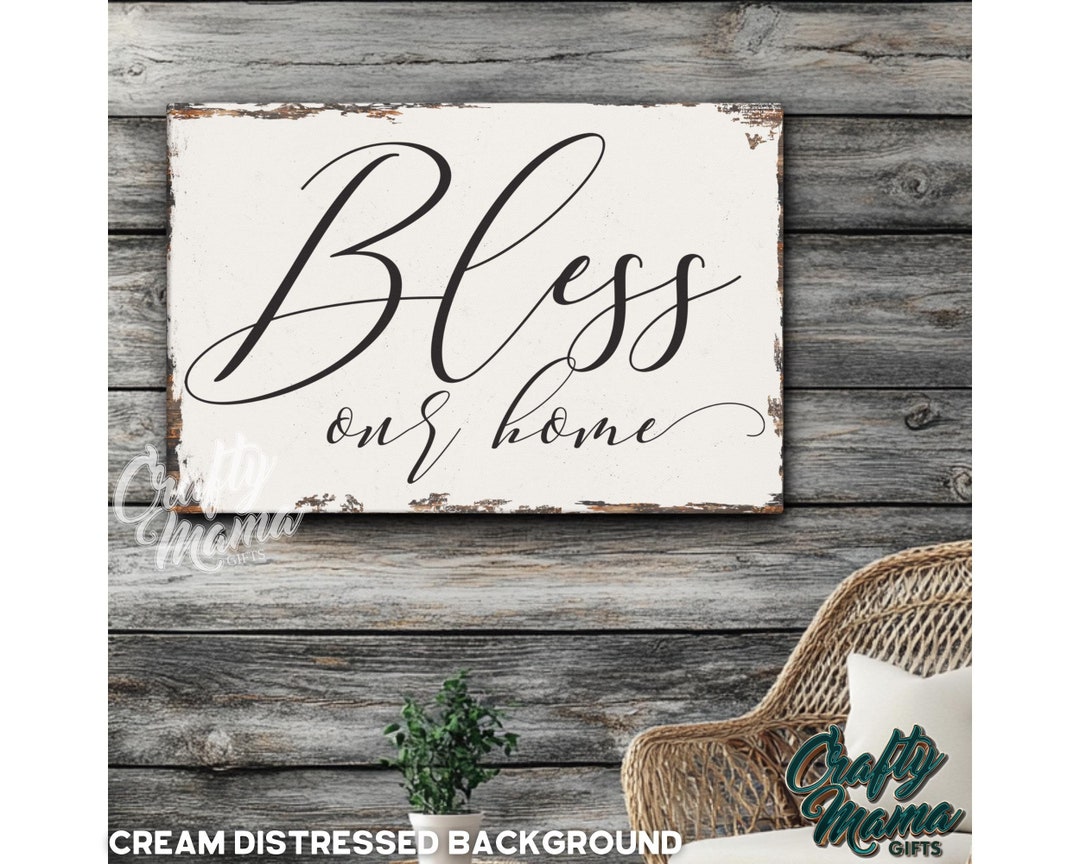 Bless Our Home Canvas, Inspirational Family Sign, Motivational Wall Art ...