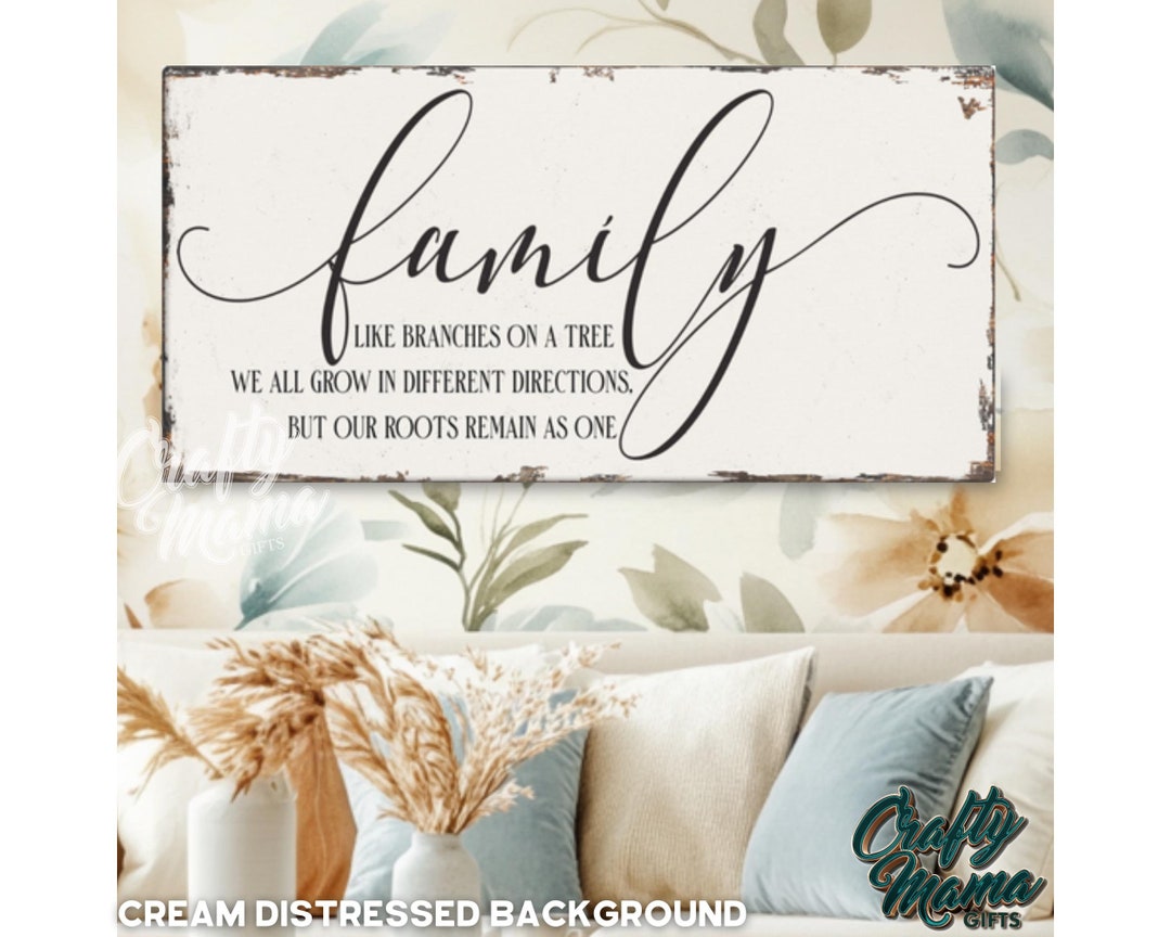 Family Quote Sign, Inspirational Family Art, Family Tree Wall Decor ...