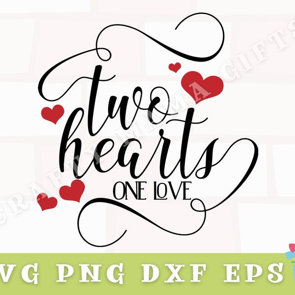 Two Hearts Svg - Etsy