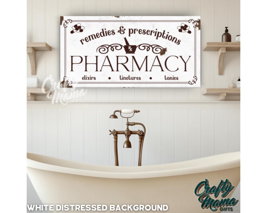Farmhouse Sign, Pharmacy Custom Wall Decor, Vintage Farmhouse Canvas ...