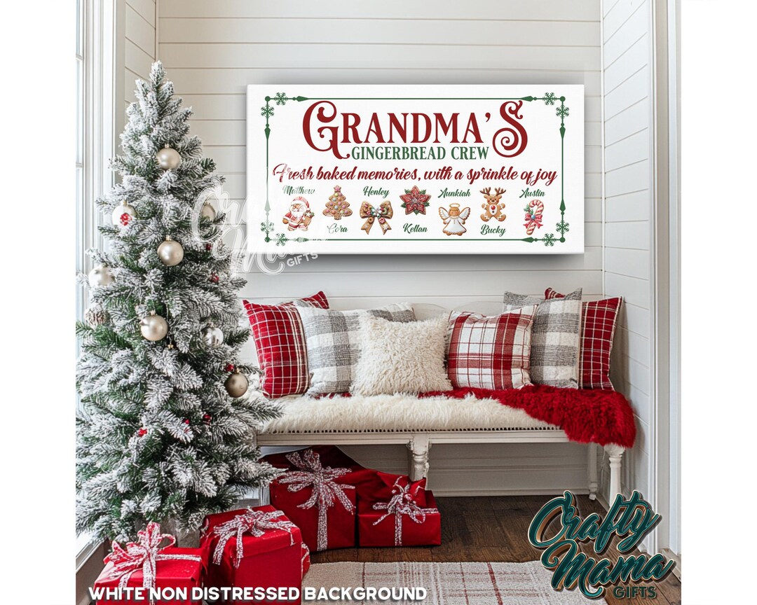 Personalized Gingerbread Cookie Sign, Grandma's Cookies Sign ...