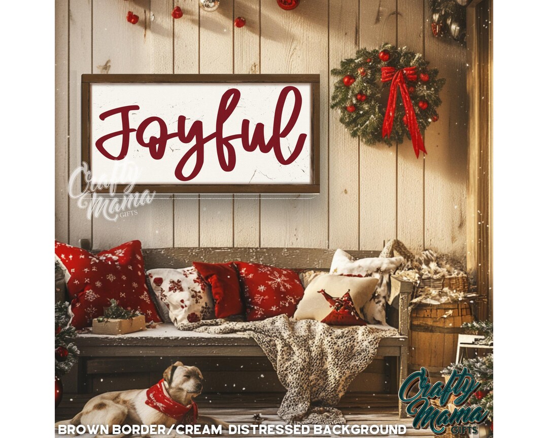 Farmhouse Christmas Sign, Joyful Christmas Wall Art, Christmas Joy ...