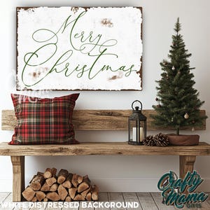 Merry Christmas Sign, Christmas Tree Canvas Art, Holiday Decor, Custom ...