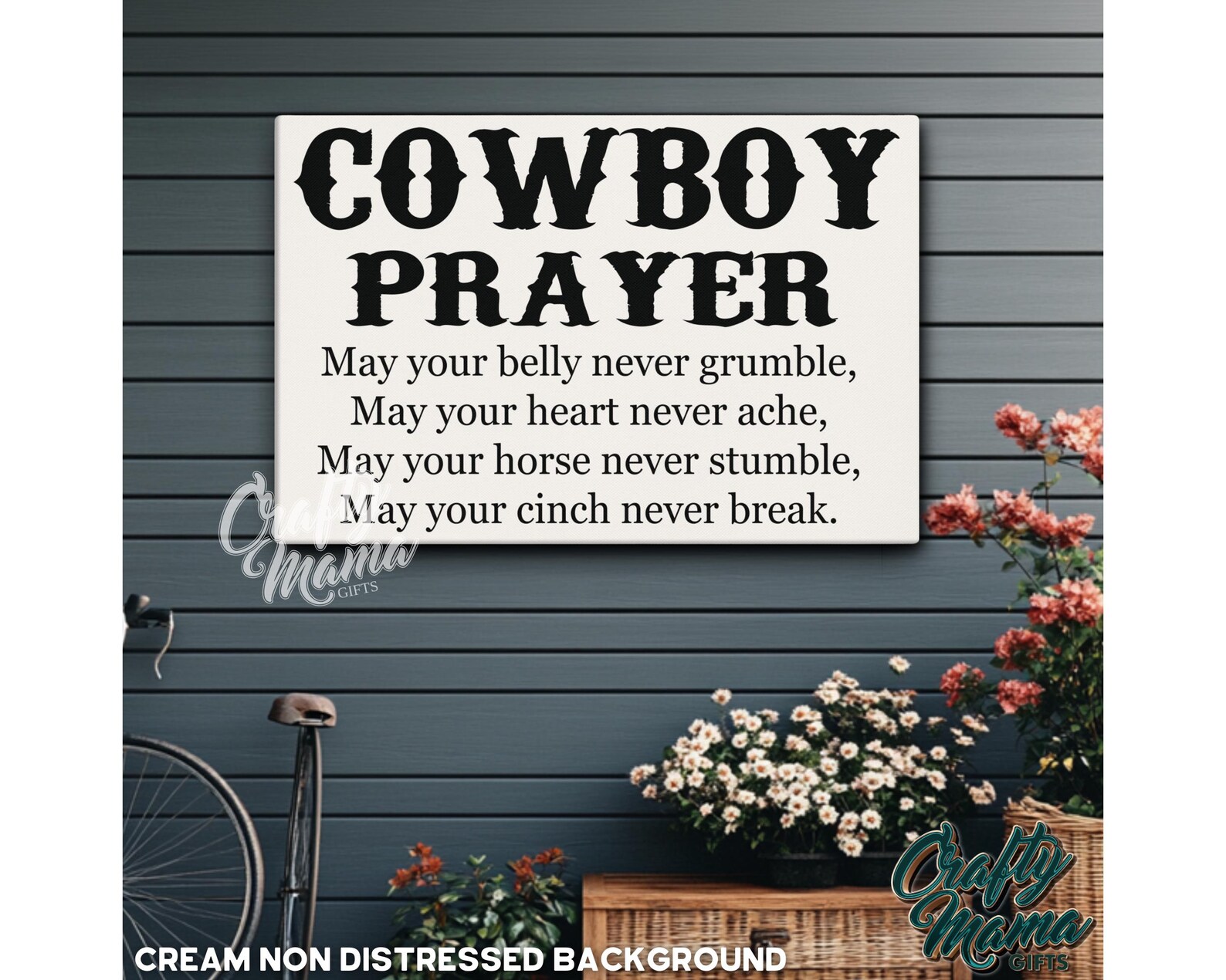 Cowboy Prayer Canvas Sign, Western Home Decor, Inspirational Quote ...
