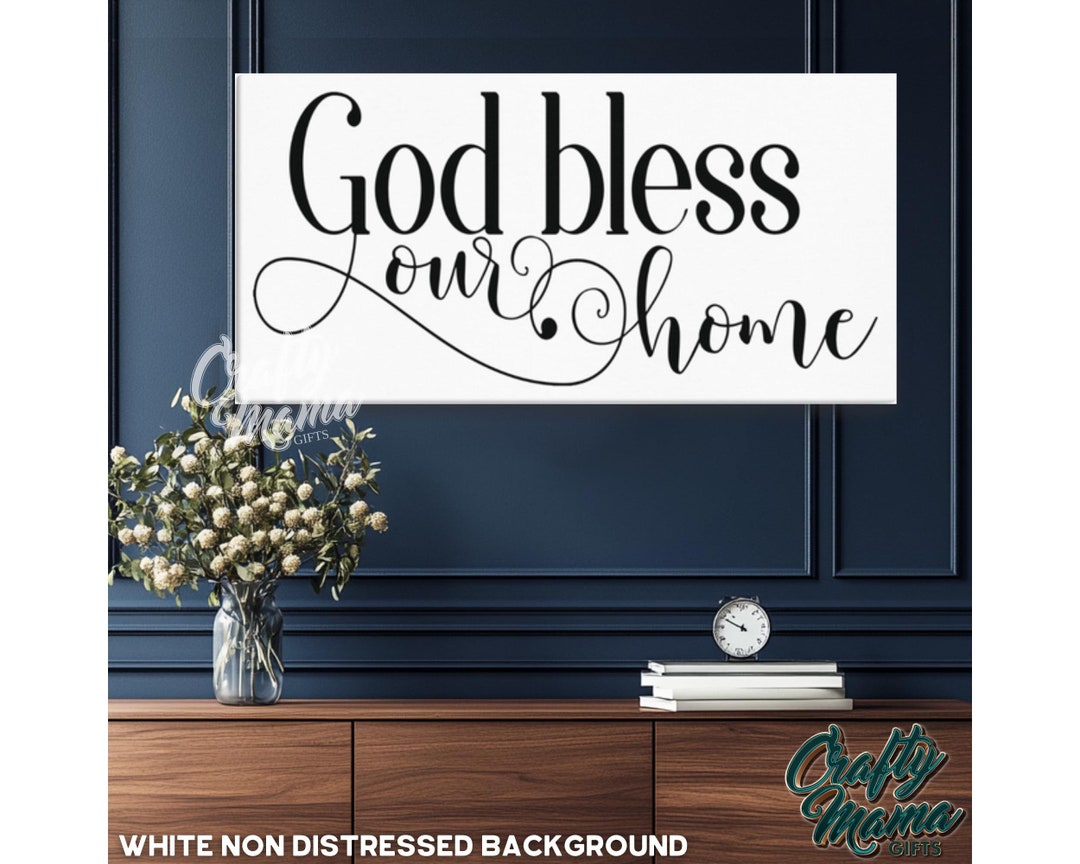 God Bless Our Home Sign, Christian Farmhouse Decor, Prayer Wall Art ...