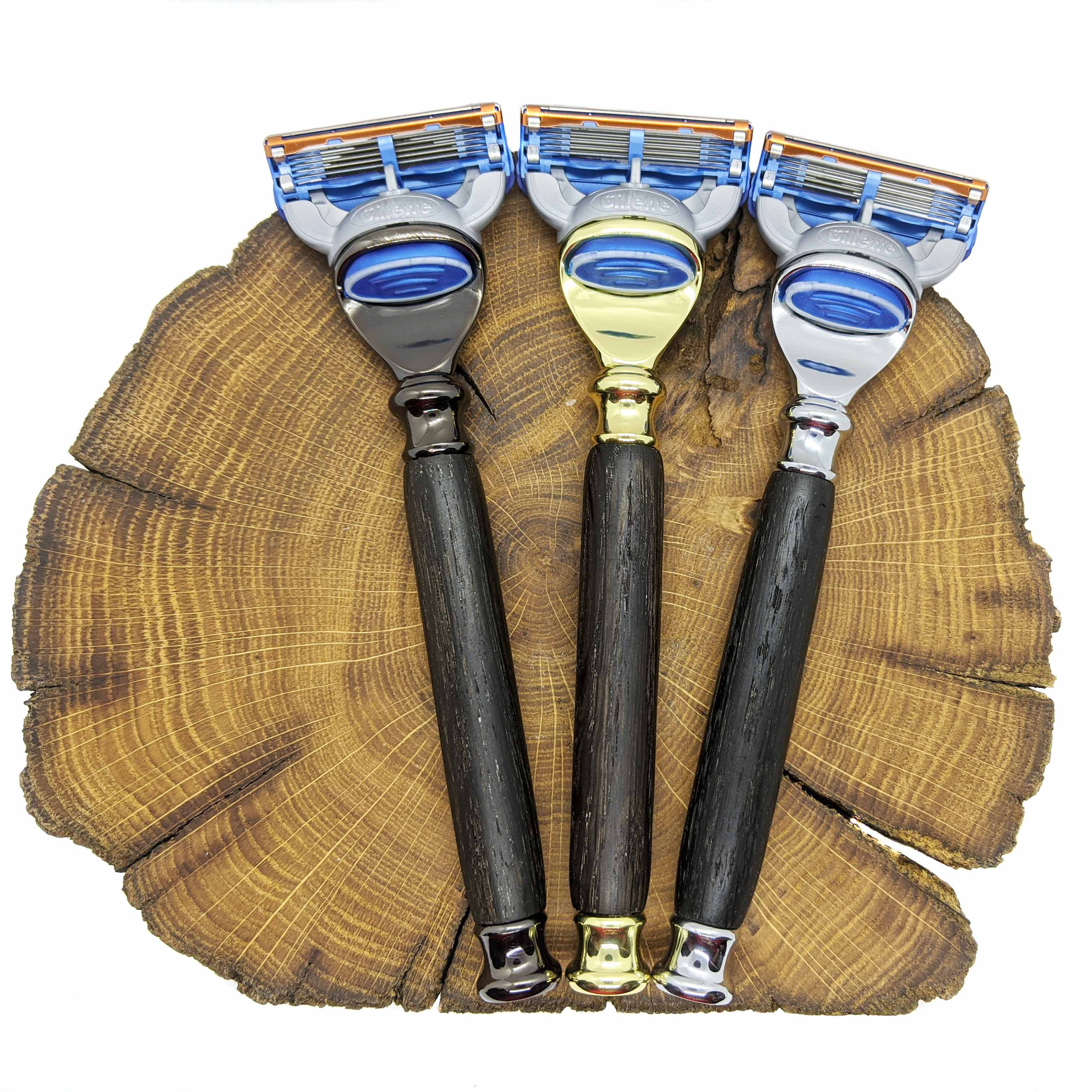 Personalized Gillette fusion razor in Irish bog oak 5th | Etsy