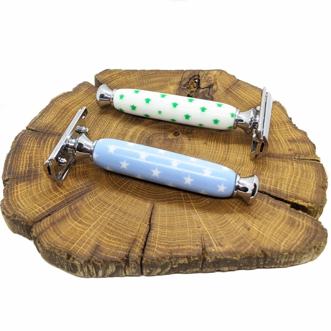 Custom Star Covered Safety Razor Handles. A Perfect Shaving Gift for ...