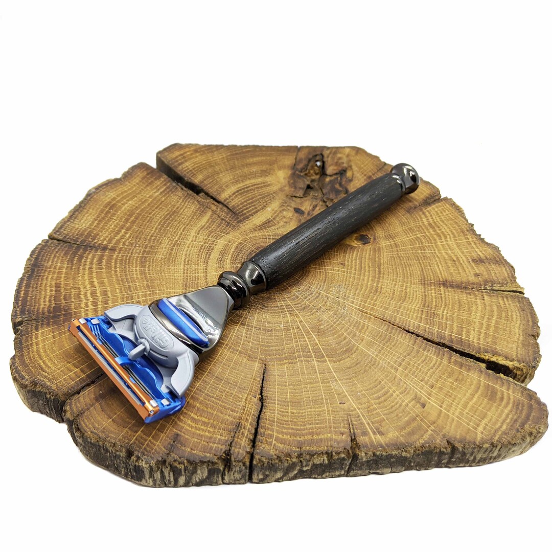 Gunmetal Gillette Fusion Razor in Irish Bog Oak, 5th Anniversary Gift ...