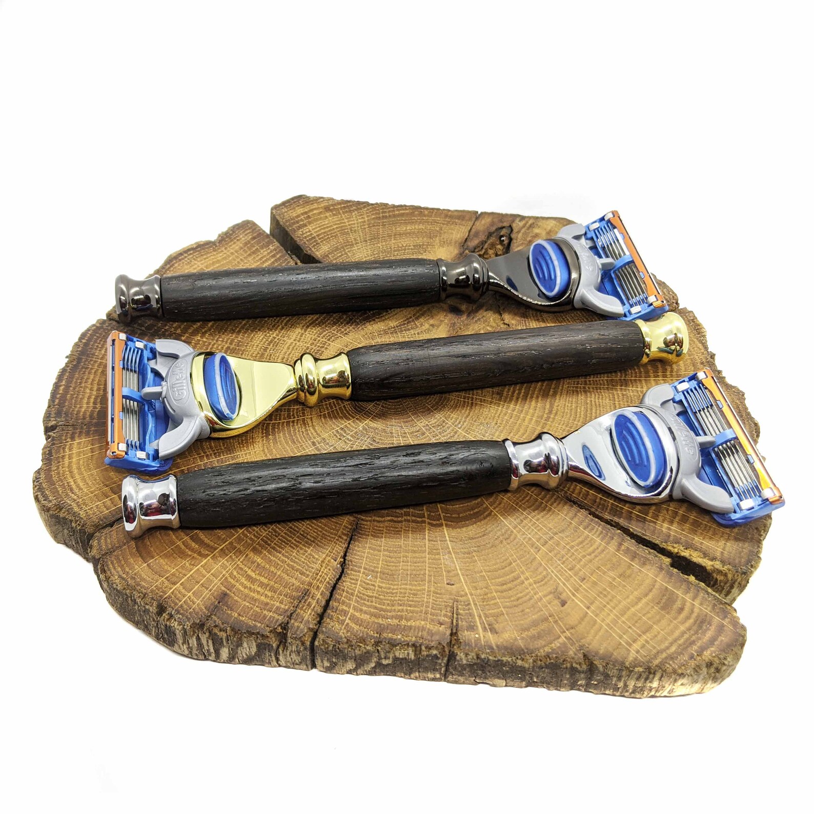 Personalized Gillette fusion razor in Irish bog oak 5th | Etsy