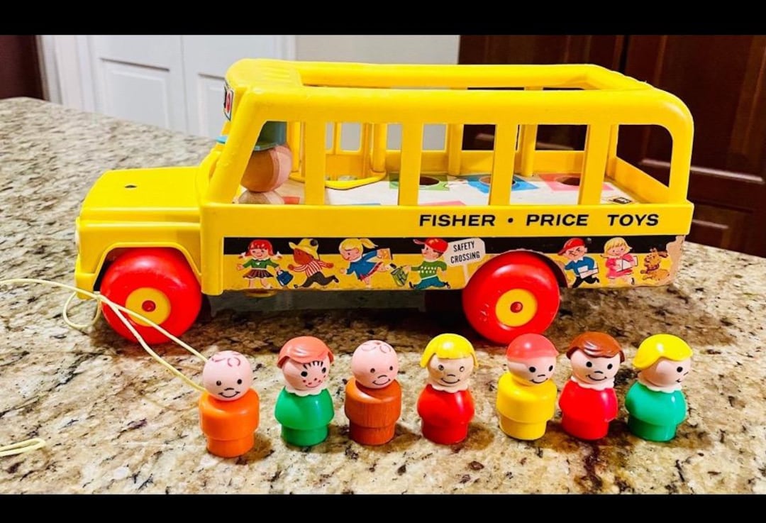 Vintage Fisher Price Little People School Bus 192 Etsy