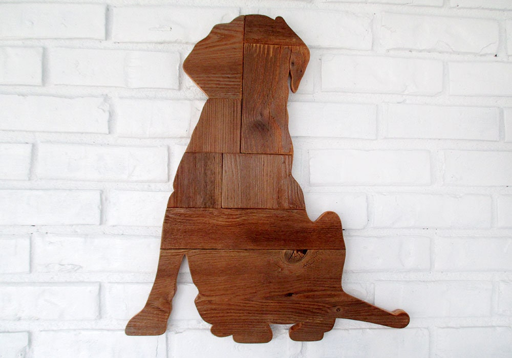 Rustic Lab Wood Dog Sign Labrador Reclaimed Wood Dog Wall Art | Etsy