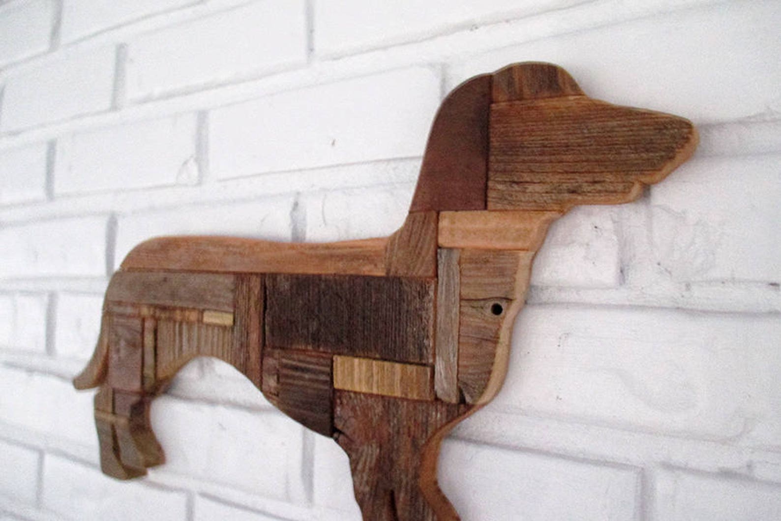 Rustic Puppy Dachshund Reclaimed Wood Dog Art Country | Etsy
