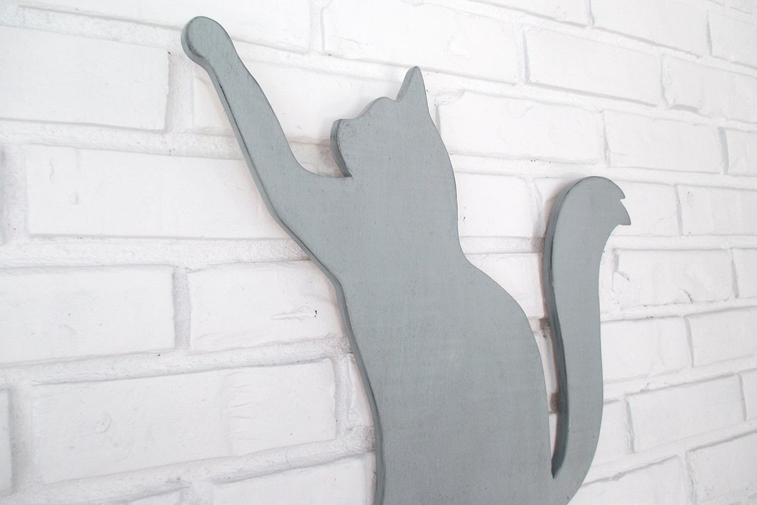 Rustic Cat Wood Cat Decor Kitten Wall Art 5502G - Etsy