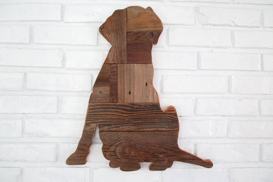 Rustic Lab Wood Dog Sign Labrador Reclaimed Wood Dog Wall Art | Etsy