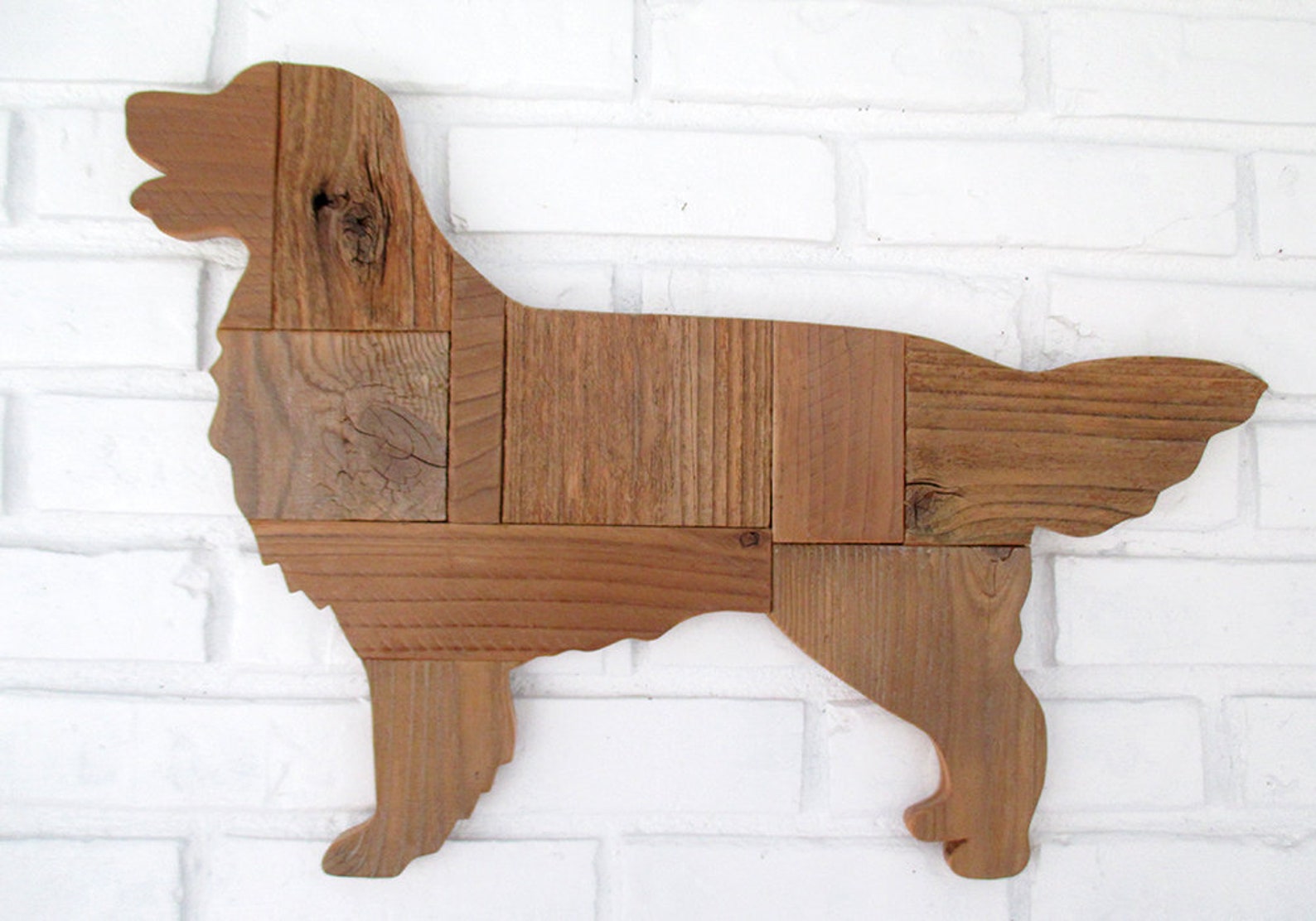 Golden Retriever Rustic Reclaimed Wood Golden Retriever Wall | Etsy