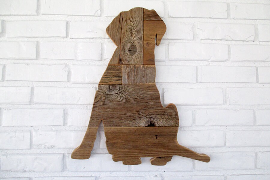 Rustic Lab Wood Dog Sign Labrador Reclaimed Wood Dog Wall Art | Etsy