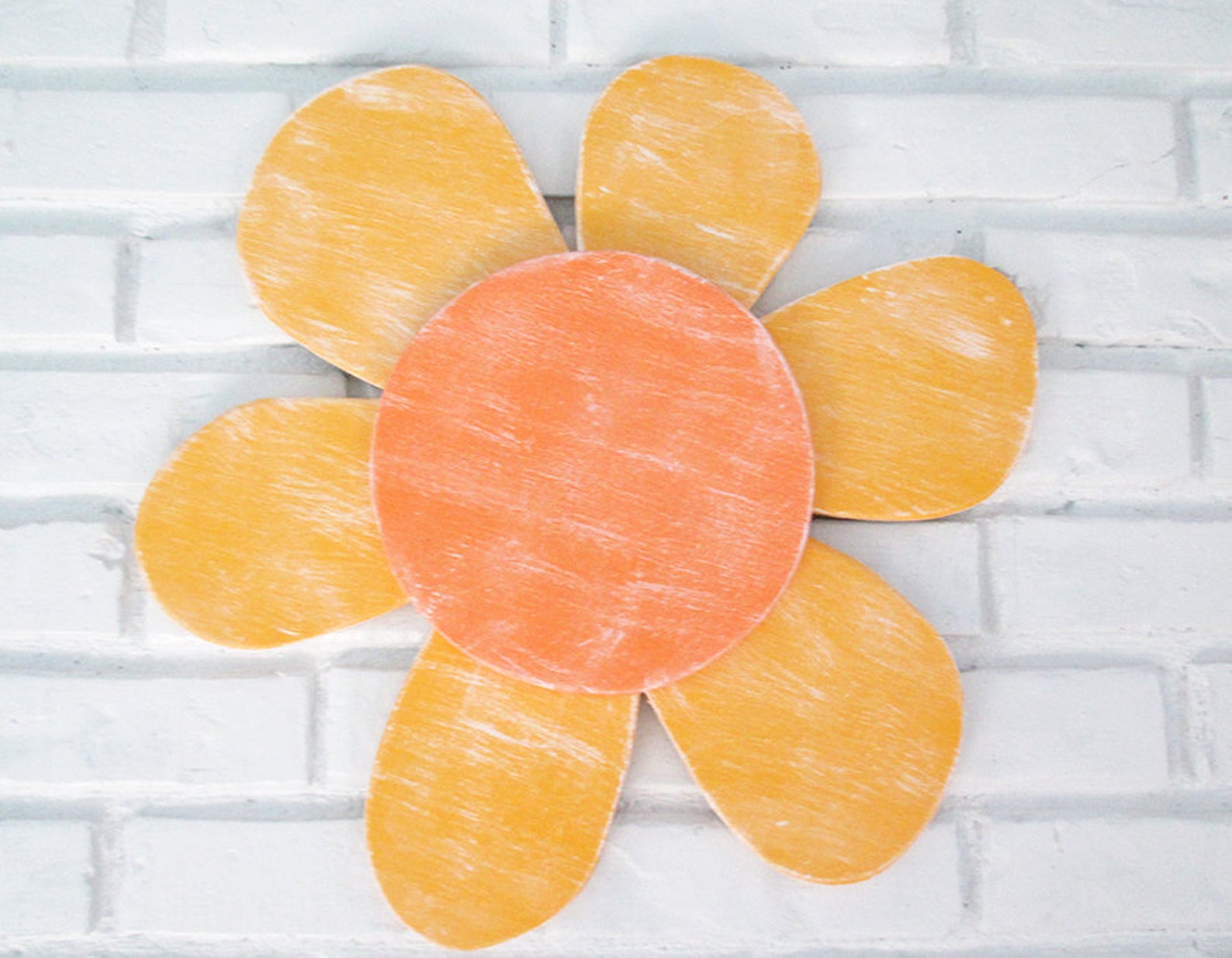 Yellow and Orange Daisy Wood Flower Sign Outdoor Patio | Etsy