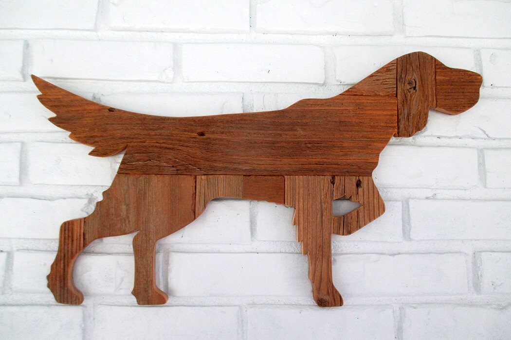 Setter Rustic Wood Dog Sign Reclaimed Wood Setter Wall Art | Etsy