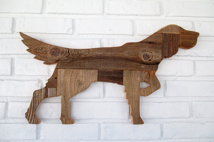 Setter Rustic Wood Dog Sign Reclaimed Wood Setter Wall Art | Etsy
