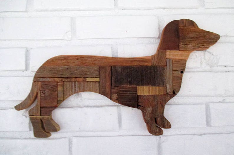Rustic Puppy Dachshund Reclaimed Wood Dog Art Country - Etsy