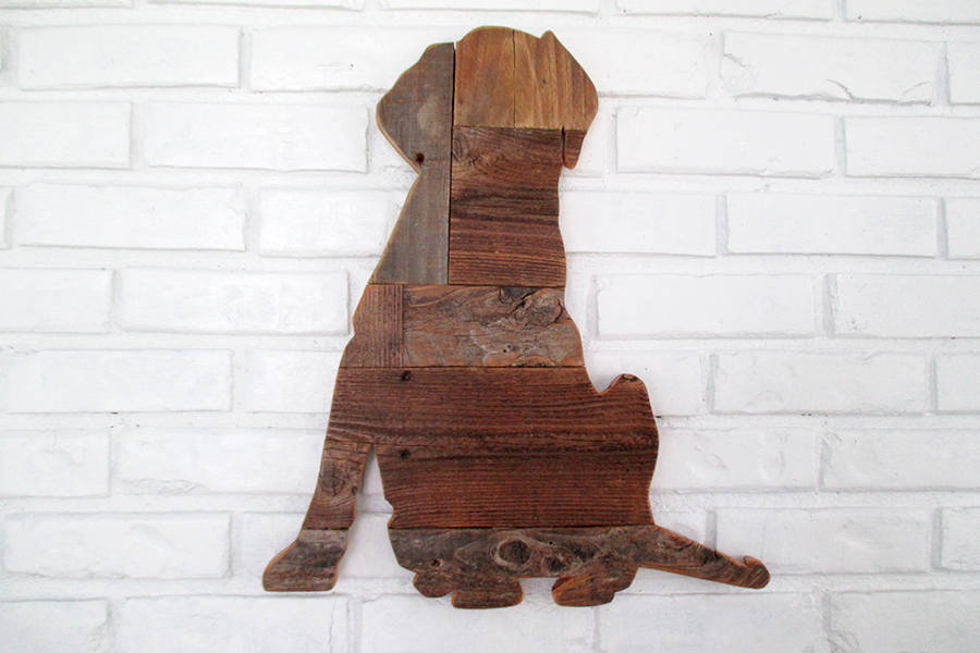 Rustic Lab Wood Dog Sign Labrador Reclaimed Wood Dog Wall Art | Etsy