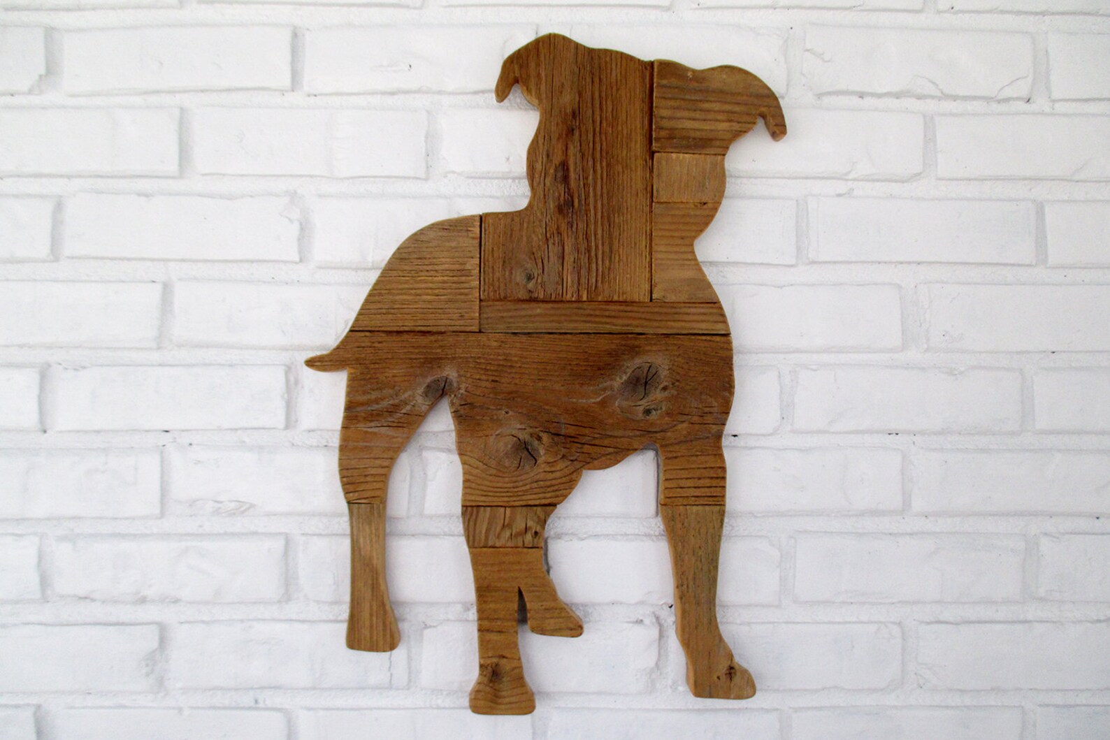Staffordshire Terrier Rustic Wood Dog Sign Reclaimed Wood | Etsy