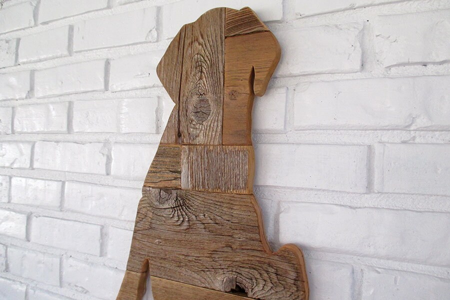 Rustic Lab Wood Dog Sign Labrador Reclaimed Wood Dog Wall Art | Etsy