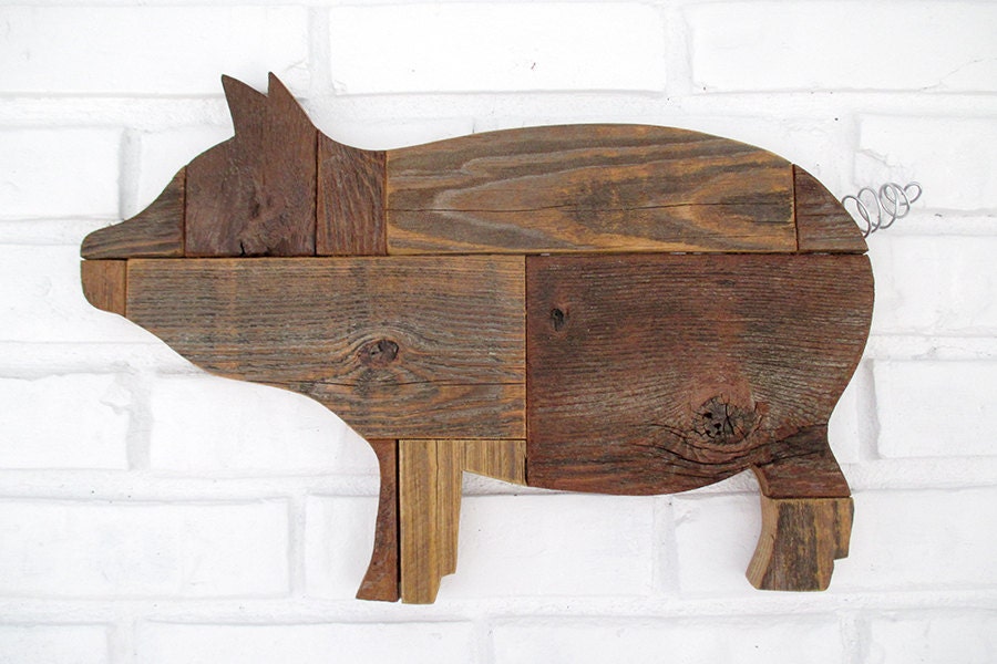 Rustic Wooden Pig Sign Wall Decor Reclaimed Wood Pig Country - Etsy