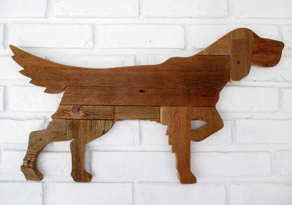 Setter Rustic Wood Dog Sign Reclaimed Wood Setter Wall Art | Etsy