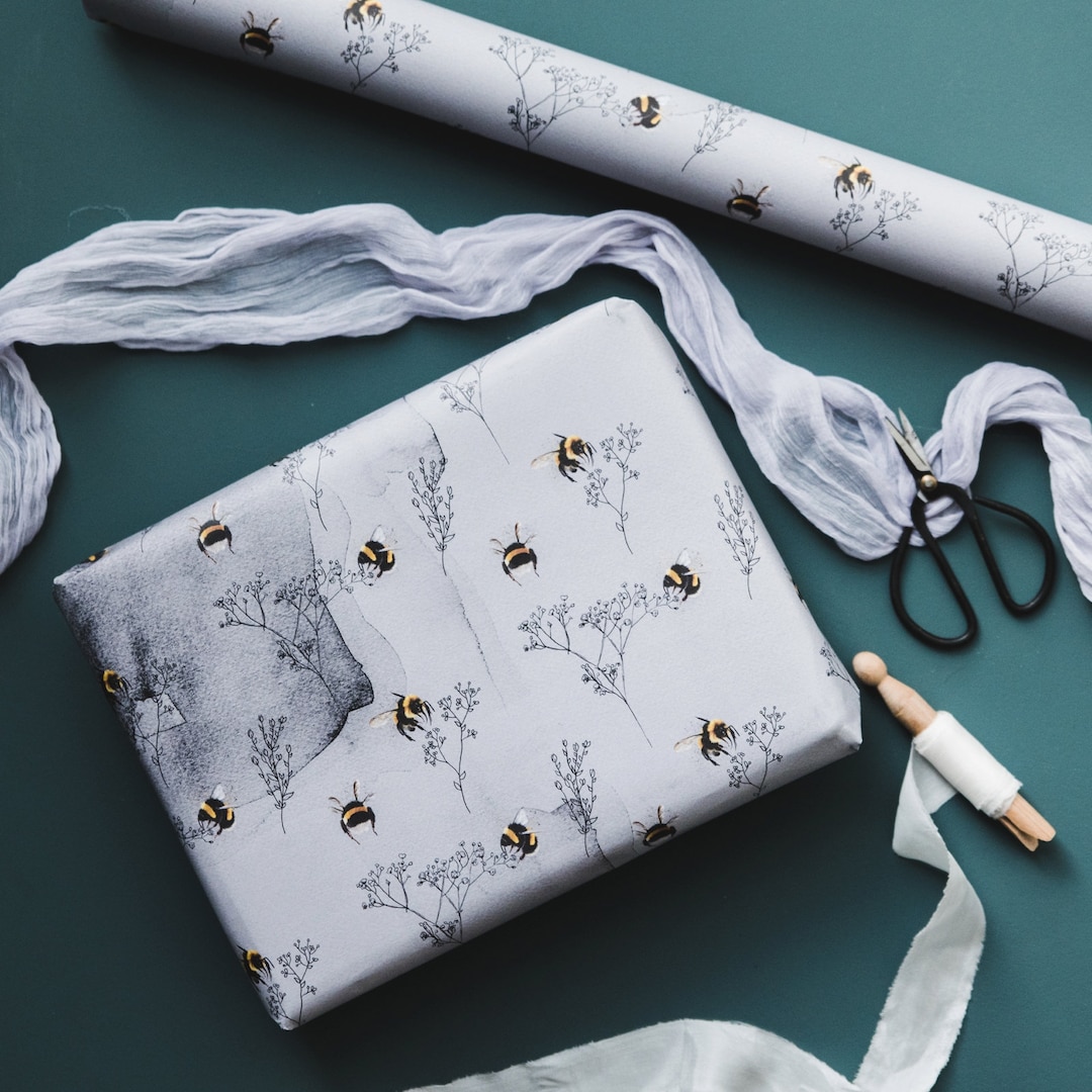Bumblebee Wrapping Paper - Bee Gift Wrap - Bee Lover Gift - Bees and ...