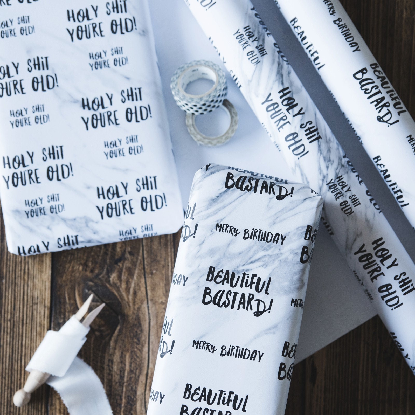 Funny Birthday Wrapping Paper Set Funny Birthday Gift Wrap | Etsy