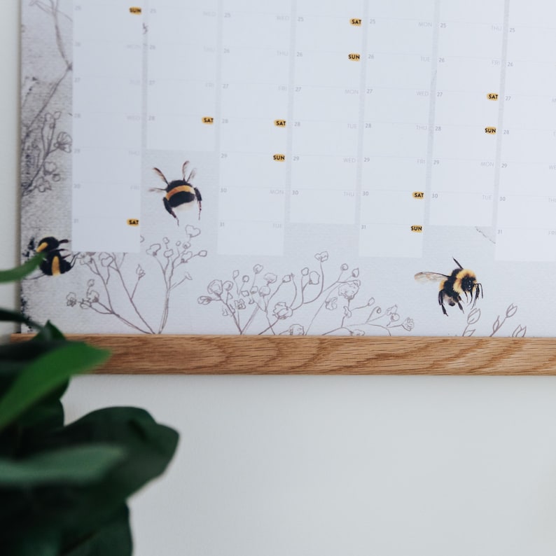 2026 Bumble Bee Wall Planner: Watercolor Calendar 'exciting Times' - Etsy