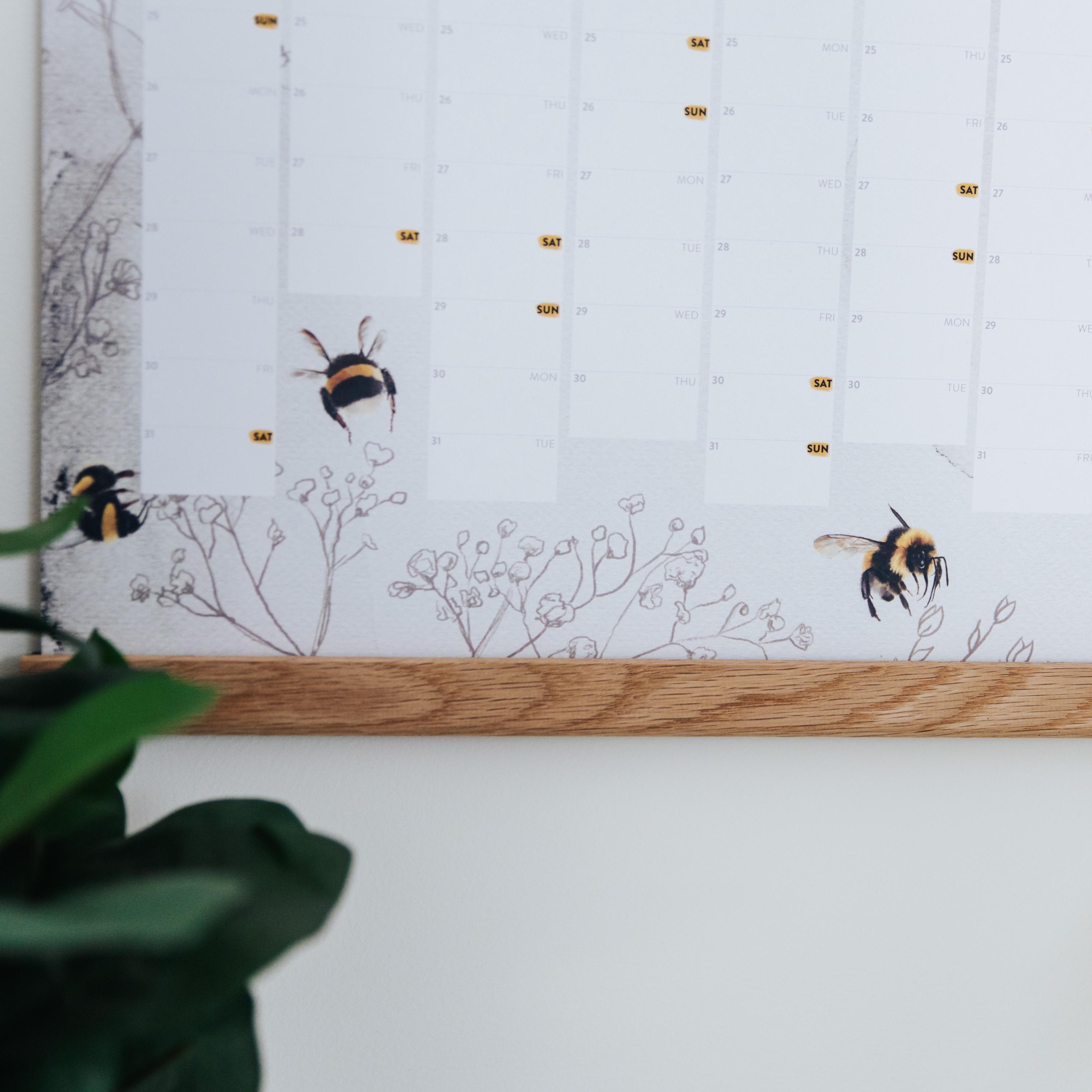 2026 Bumble Bee Wall Planner: Watercolor Calendar 'exciting Times' - Etsy