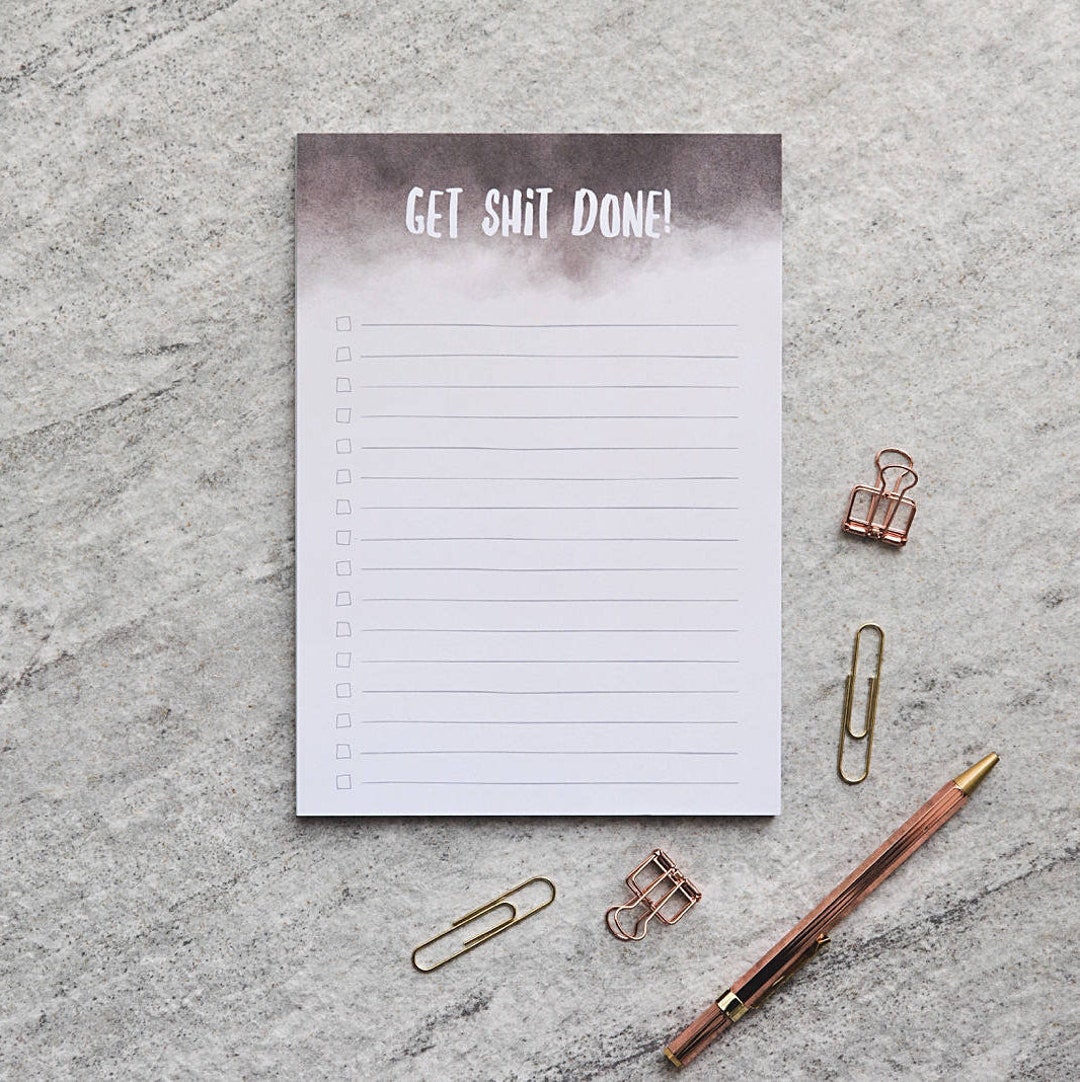 A5 to Do List Get Shit Done Notepad to Do List Notepad Stationery Daily ...