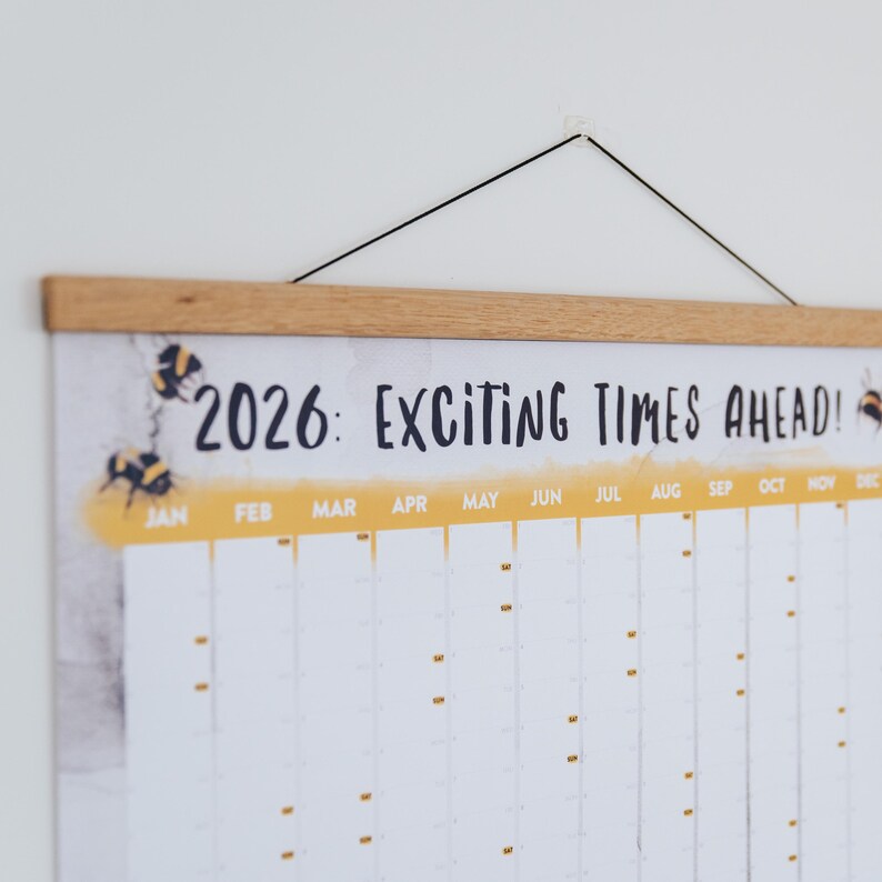 2026 Bumble Bee Wall Planner: Watercolor Calendar 'exciting Times' - Etsy