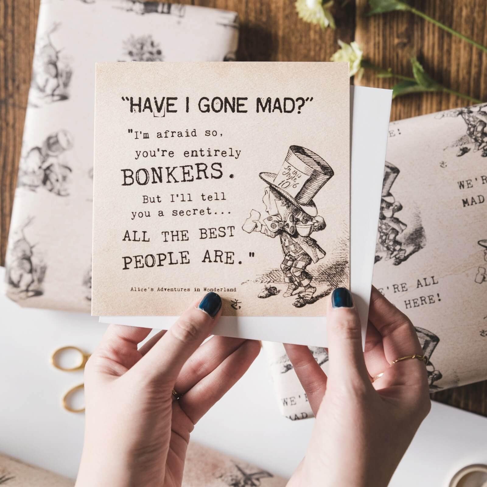 Bonkers Alice in Wonderland Card Funny Birthday Card | Etsy UK