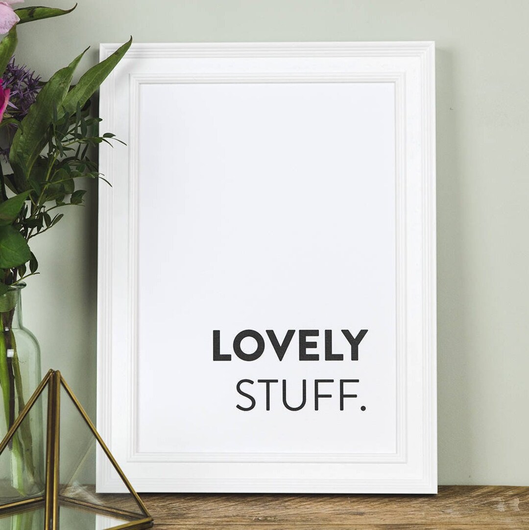 Lovely Stuff Print - Minimalist Typography, Scandinavian Home Decor - Etsy