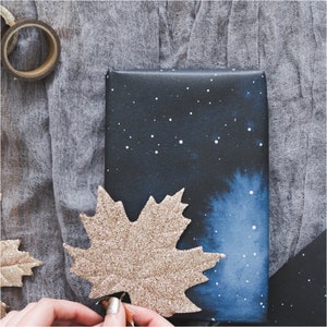 Night Sky Christmas Wrapping Paper Christmas Gift Wrap Celestial ...