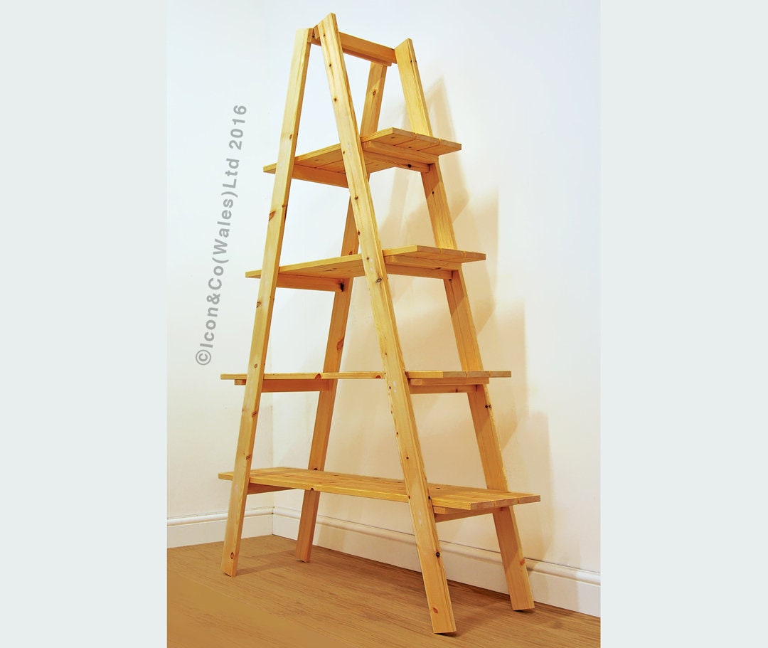 Ladder Shelf 3 or 4 Tier Shelving Unit, Folding A-frame Plant ...