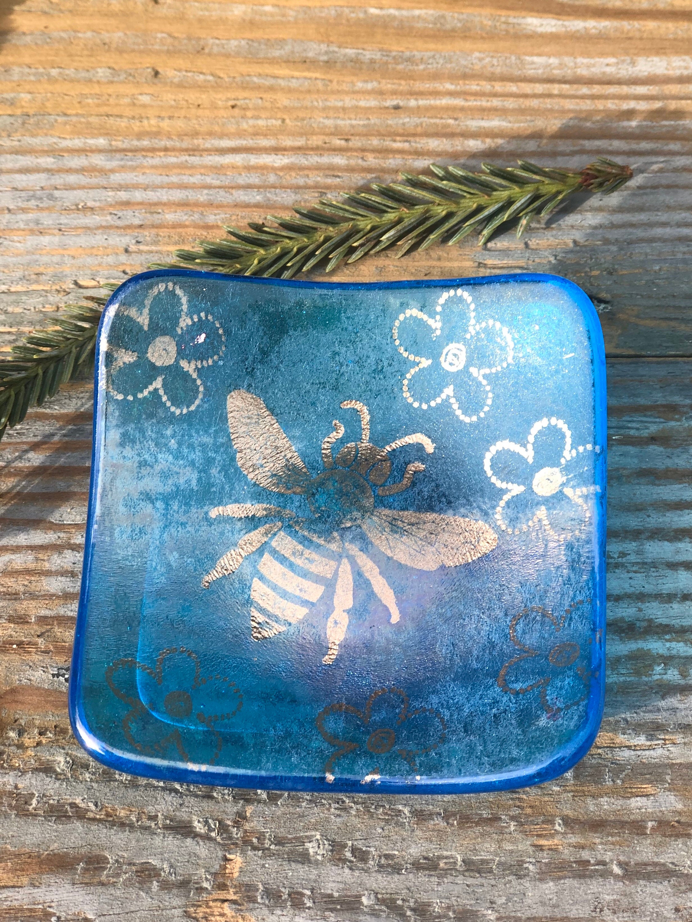 Sparkly Turquoise Copper Bee Trinket Dish- Birthday, Gift ...
