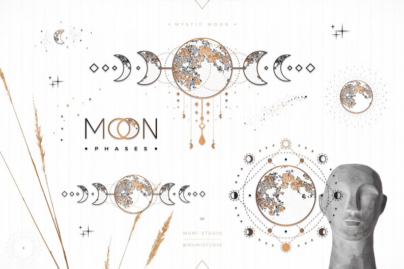 Mystic Moon Graphic Art / Commercial Use INSTANT DOWNLOAD | Etsy