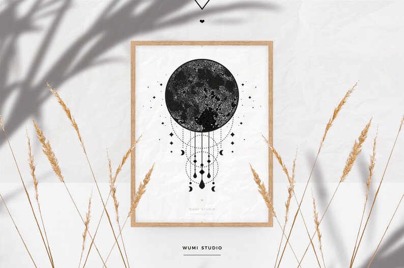 Mystic Moon Graphic Art / Commercial Use INSTANT DOWNLOAD | Etsy