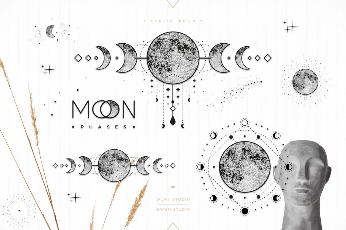 Mystic Moon Graphic Art / Commercial Use INSTANT DOWNLOAD | Etsy
