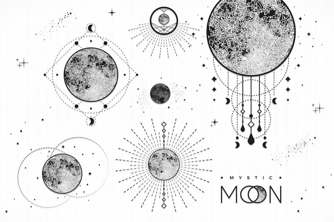 Mystic Moon Graphic Art / Commercial Use INSTANT DOWNLOAD | Etsy