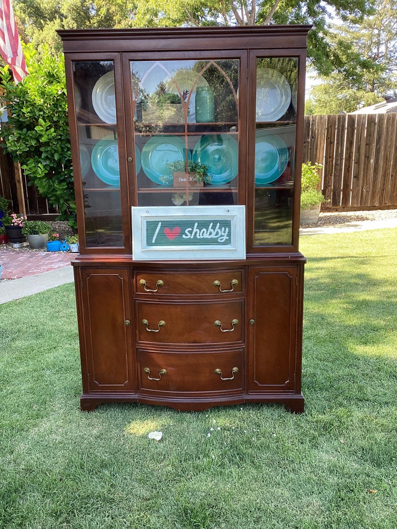 1940s Duncan Phyfe Mahogany Breakfront China Display Cabinet - Etsy