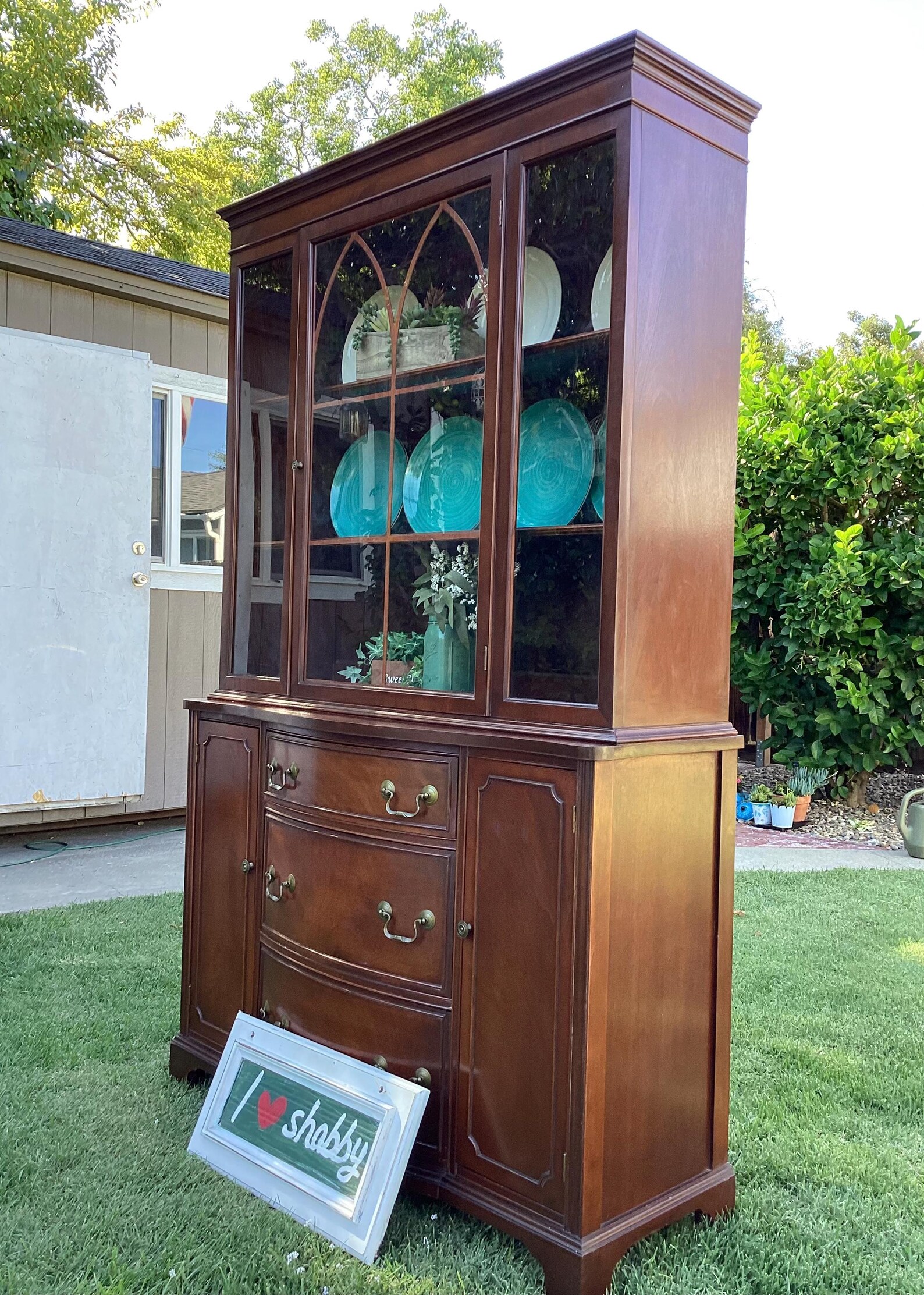 1940s Duncan Phyfe Mahogany Breakfront China Display Cabinet - Etsy