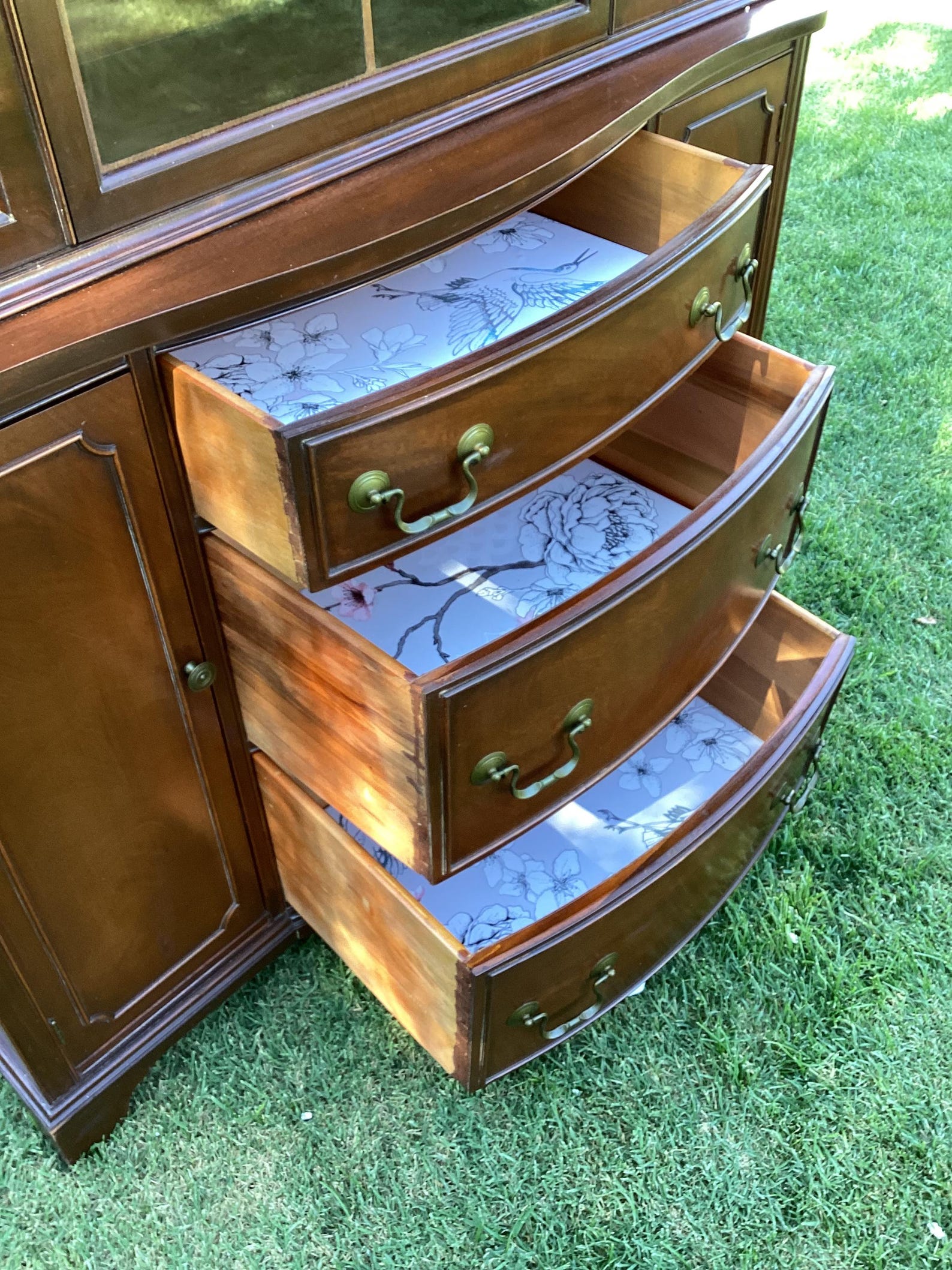 1940s Duncan Phyfe Mahogany Breakfront China Display Cabinet - Etsy