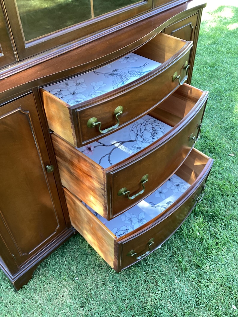 1940s Duncan Phyfe Mahogany Breakfront China Display Cabinet - Etsy